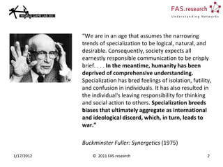 Harald Katzmair Buckminster Fuller World Game - Connected World ...