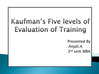 Kaufman’s five levels of evaluation of trainning | PPTX