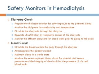 Hemodialysis machine safty mechanisms slides | PDF