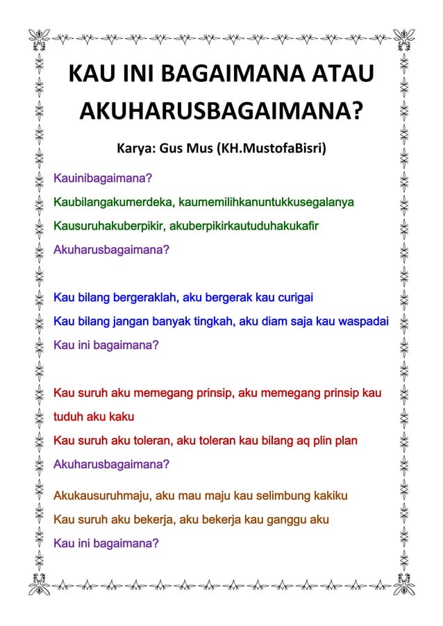 Kau ini bagaimana atau aku harus bagaimana | PDF