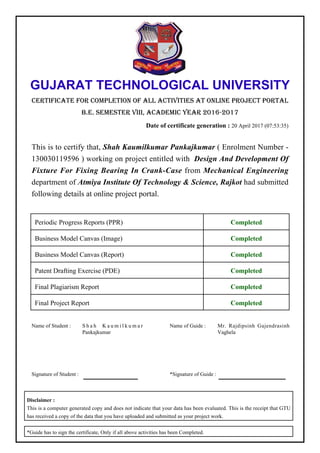 “DESIGN AND DEVELOPMENT OF FIXTURE FOR FIXING BEARING IN CRANK-CASE | PDF