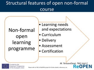 Training material for teachers non-formal open learning curriculum | PPTX