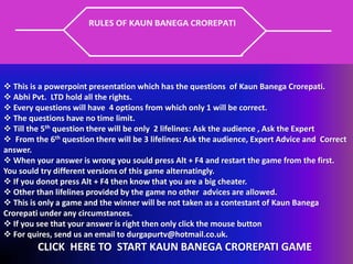 Kaun banega crorepati 6 game | PPSX