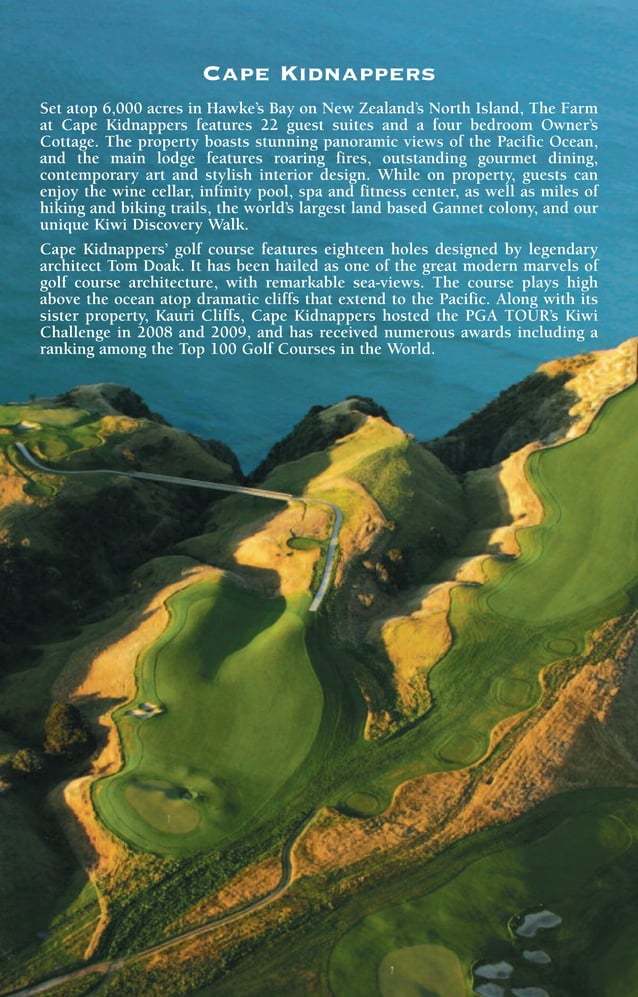 Kauri Cliffs Golf Course Yardage Chart | PDF | Golf | Sports