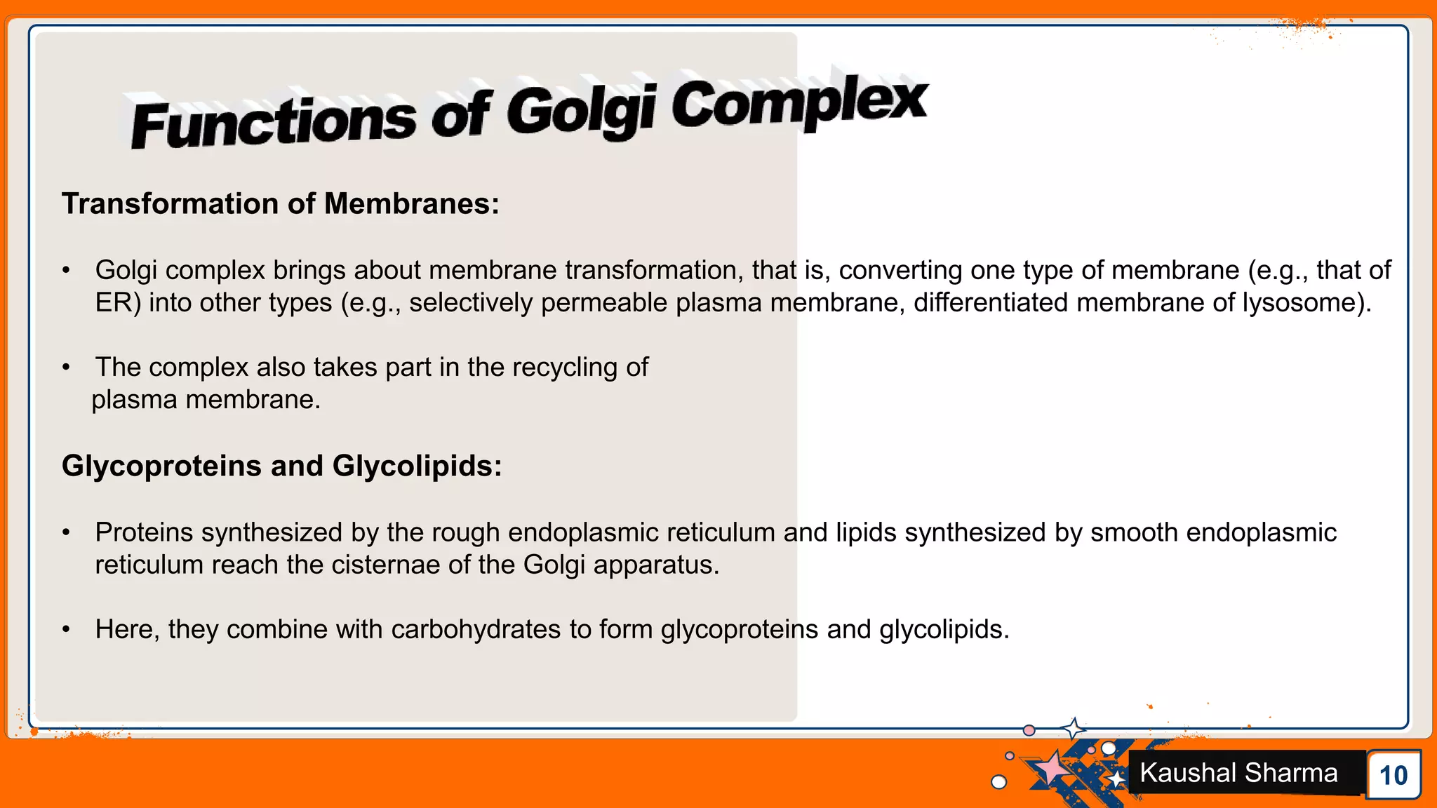 Protein Sorting and Transport Through Golgi complex | PPTX