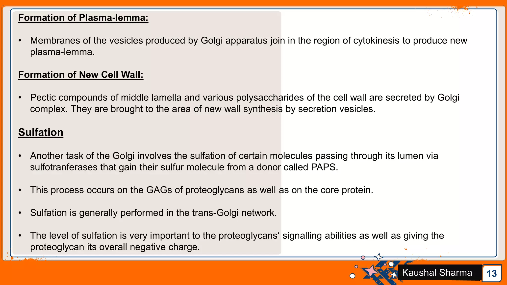 Protein Sorting and Transport Through Golgi complex | PPTX
