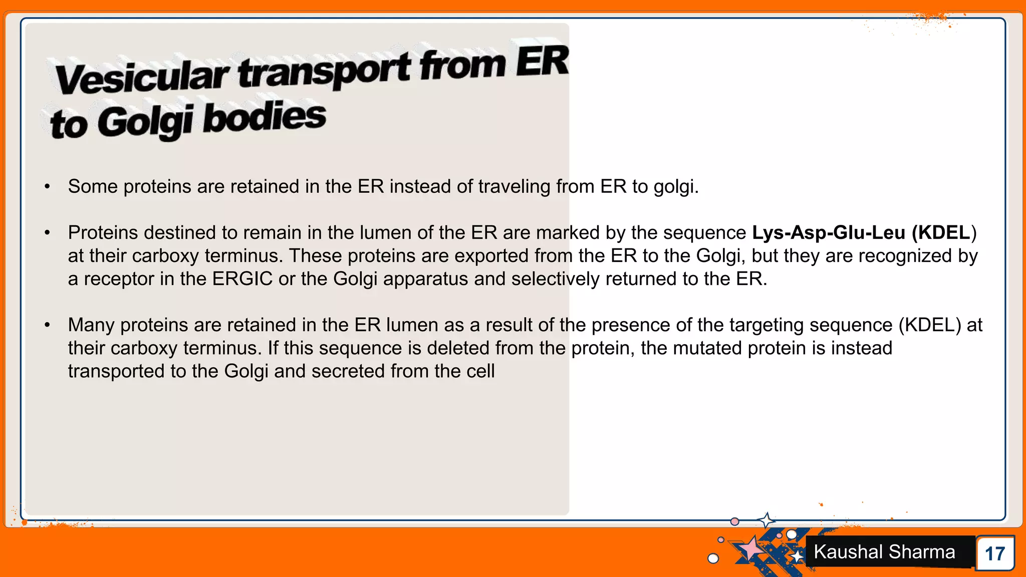 Protein Sorting and Transport Through Golgi complex | PPTX
