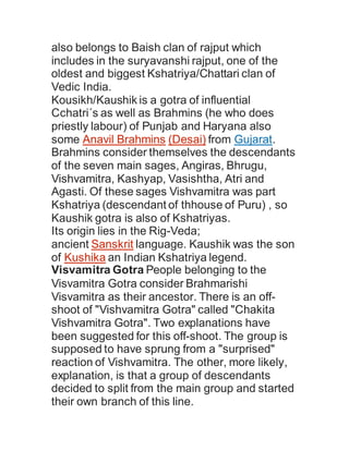 Kaushik gotra .. | DOCX