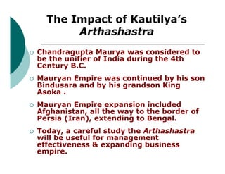 Kautilyas Arthashastra In Contemporary Management | PDF