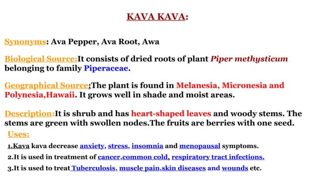 kava kava herb drug interaction in Herbal drug technology | PPTX
