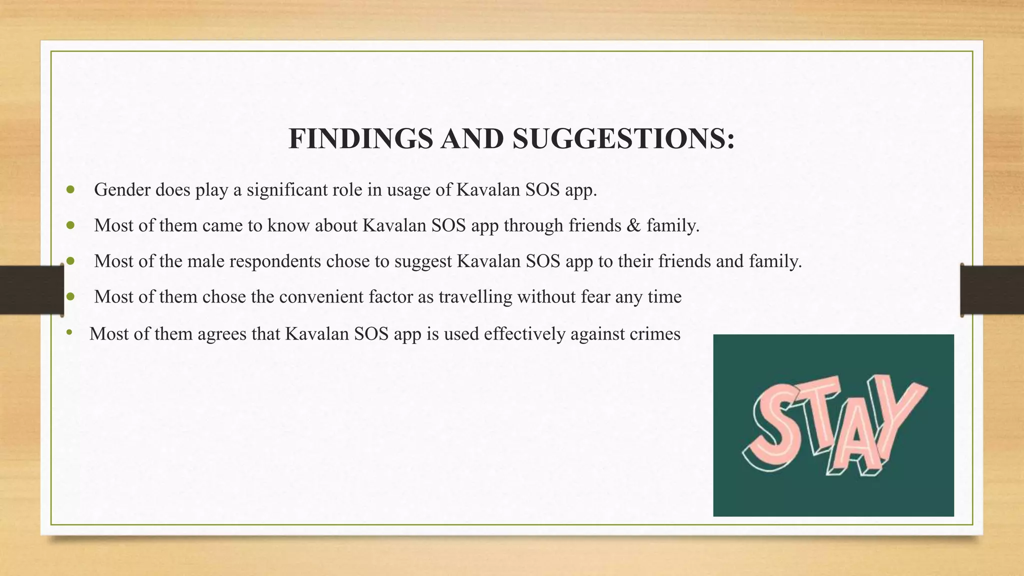 Perception and Effectiveness on usage of kavalan Sos App PPT.pptx