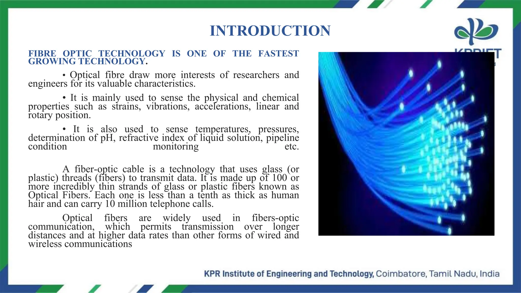 smart materials presentation on fibres optics | PPTX