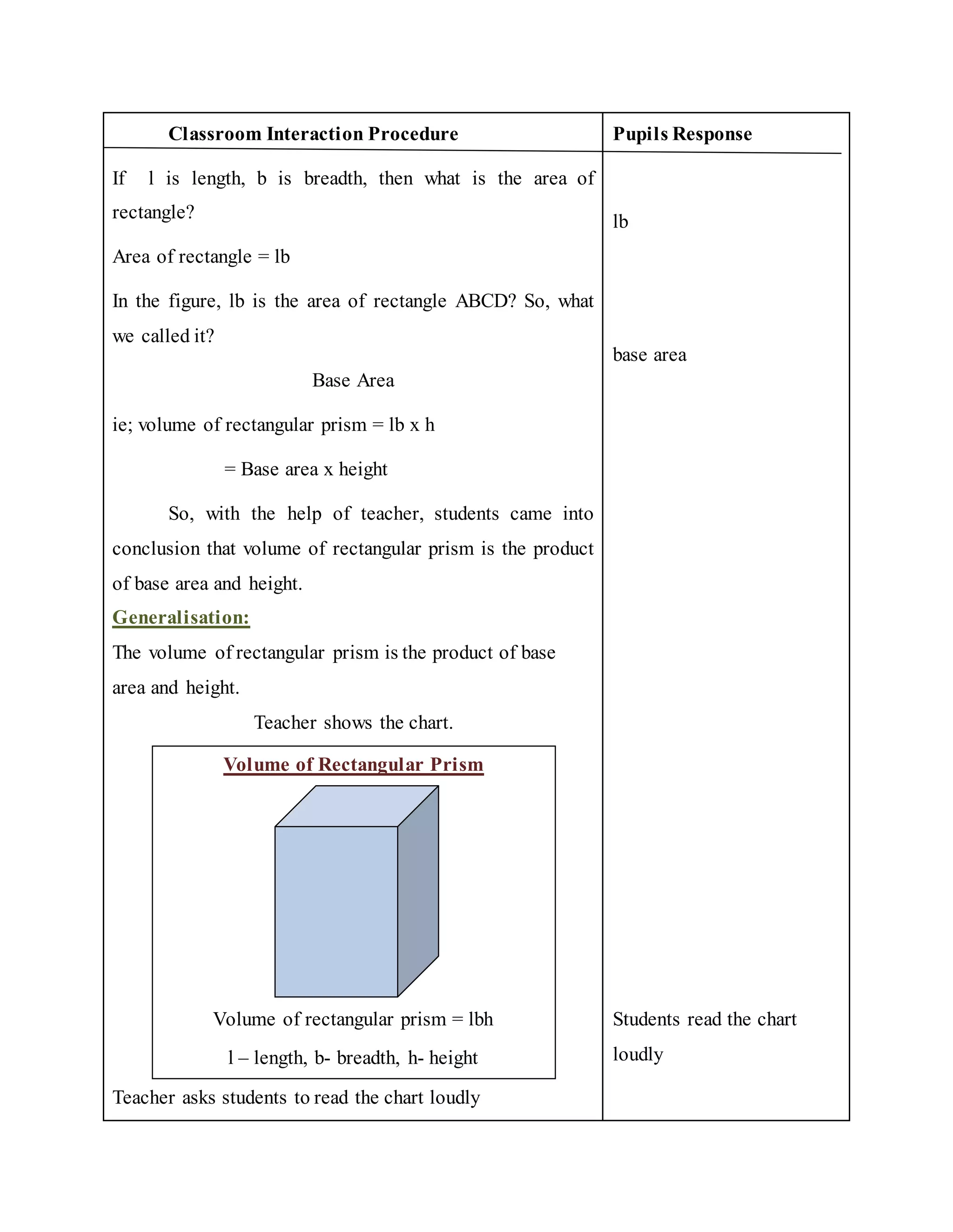 Lesson Transcript - Volume of rectangular prism | DOCX