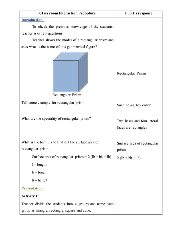Lesson Transcript - Volume of rectangular prism | DOCX