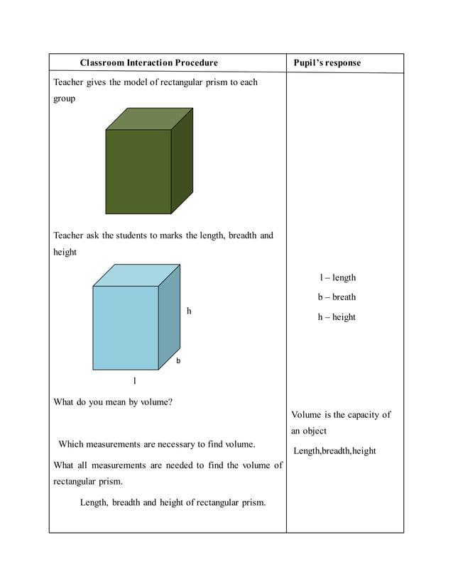 Lesson transcript - Volume of Rectangular Prism | PDF