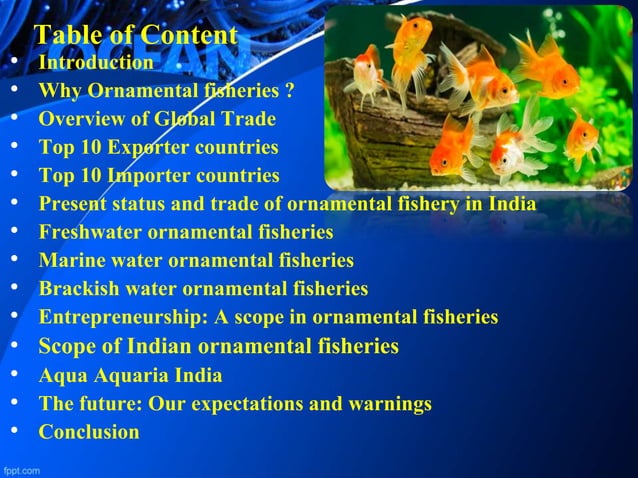 Ornamental aquaculture scenario | PPTX