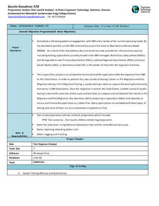Kavin sandron cognizant resume1 | PDF