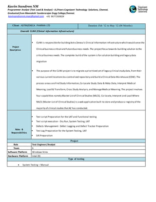 Kavin sandron cognizant resume1 | PDF