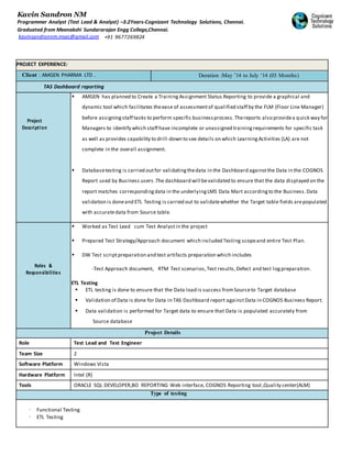 Kavin sandron cognizant resume1 | PDF