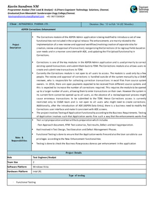 Kavin sandron cognizant resume1 | PDF