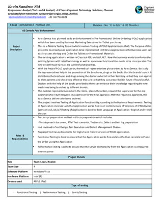 Kavin sandron cognizant resume1 | PDF