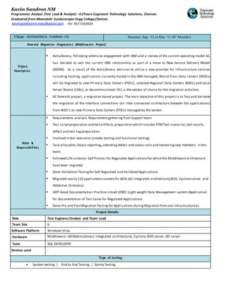 Kavin sandron cognizant resume1 | PDF