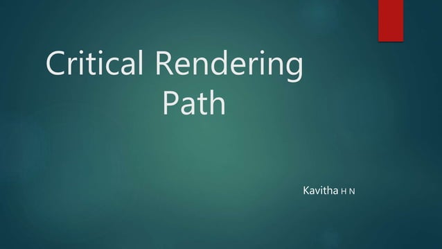 Critical rendering path presentation | PPT