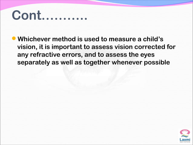 ASSESMENT OF VISUAL ACUITY IN CHILDREN | PPT | Eye and Vision ...