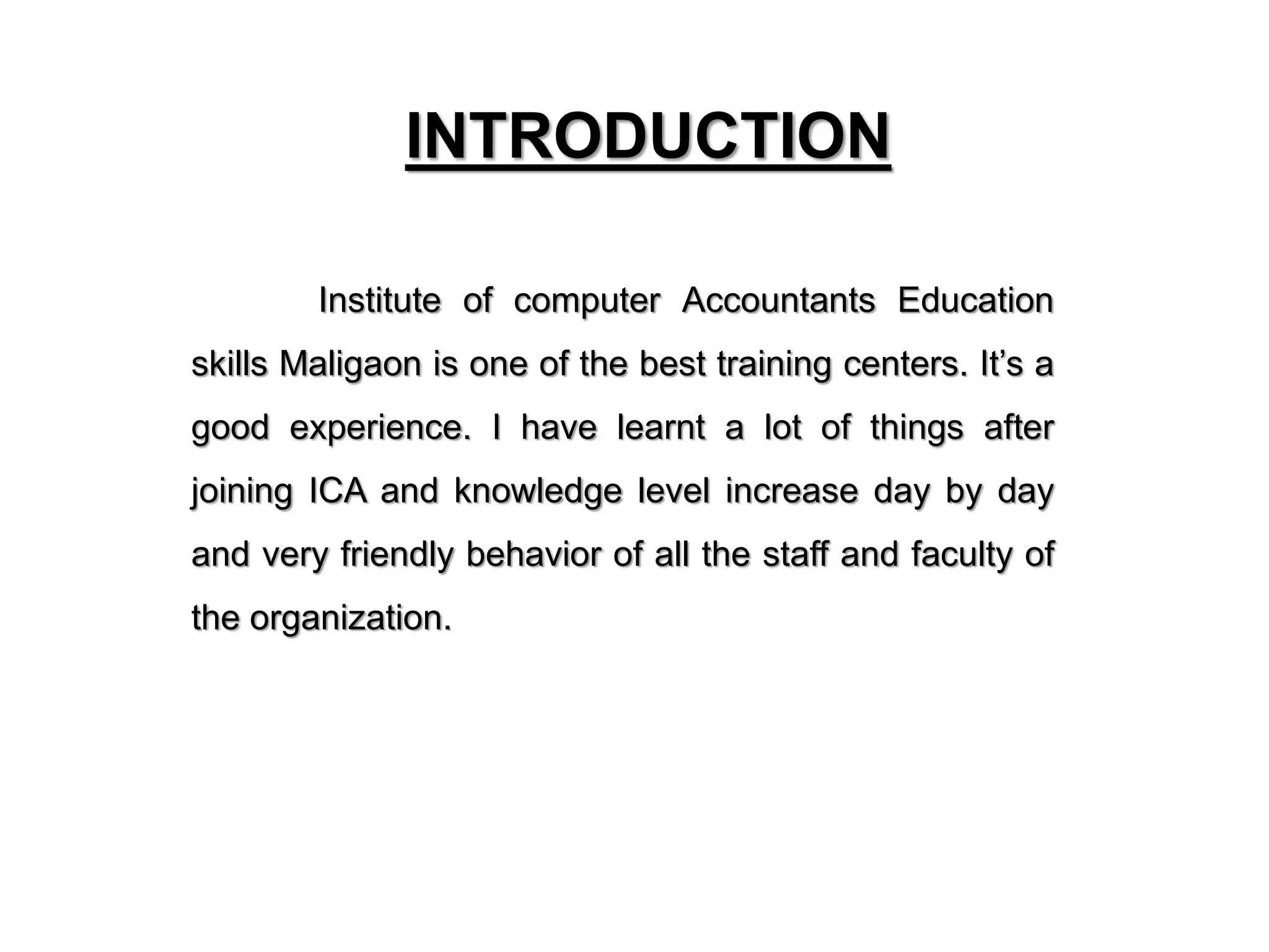 ICA (Institute of computer accountants) | PPTX