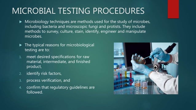 Microbiology Laboratory Qualifications and Microbial Testing Techniques