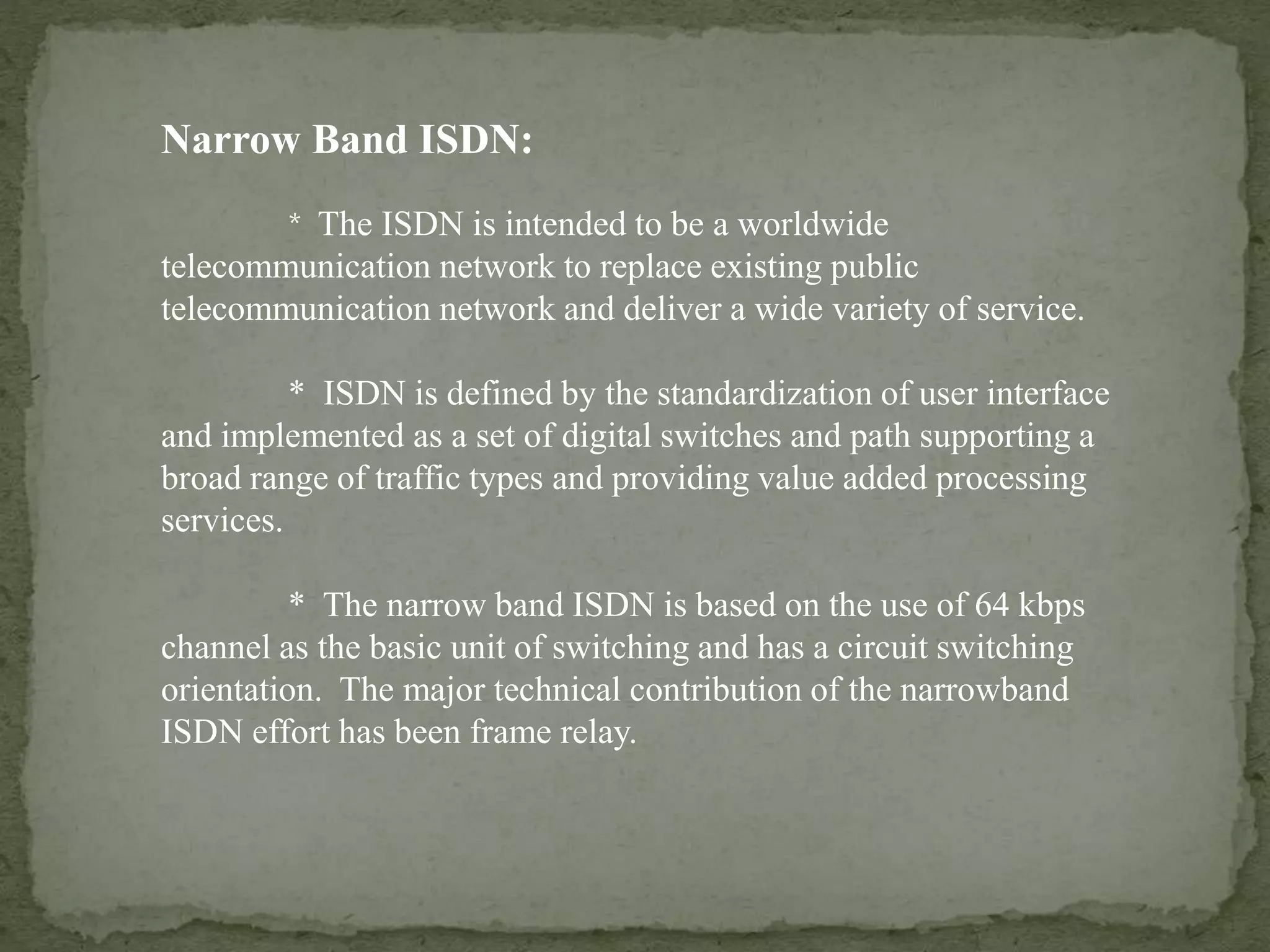 narrow Band ISDN | PPTX