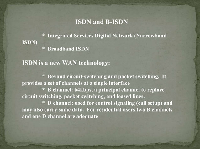 narrow Band ISDN | PPTX | Computer Networking | Computing