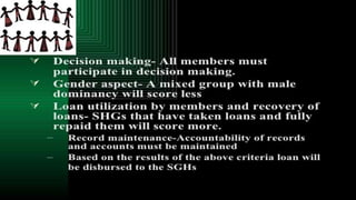 SHG its features, objectives, functions | PPTX