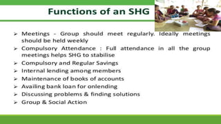 SHG its features, objectives, functions | PPTX