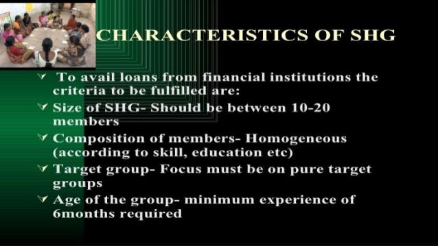 SHG its features, objectives, functions