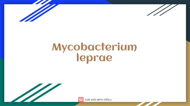 Morphology, laboratory diagnosis of Mycobacterium leprae | PPT