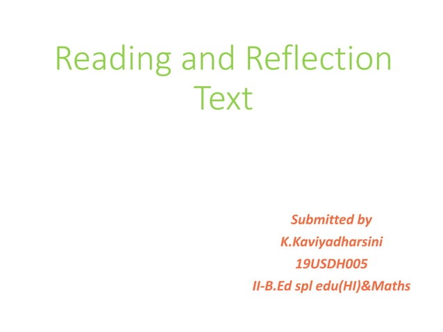 Reading reflection on text. | PPT