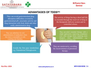 Transdermal drug delivery systems [TDDS] | PPT