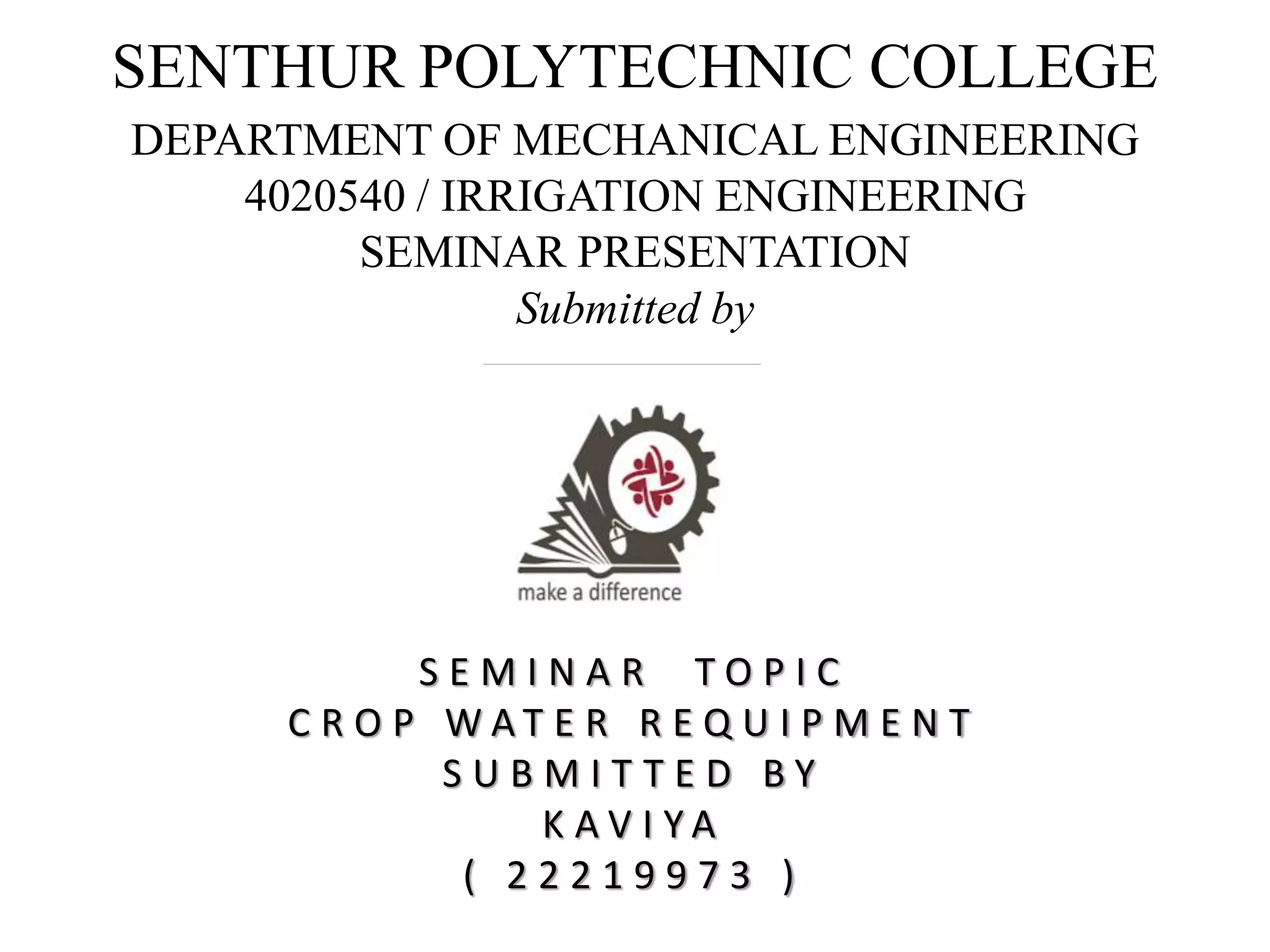Crop Water Requirement | PPT