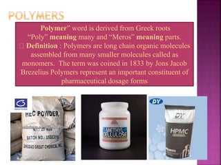 Polymers and its applications | PPTX