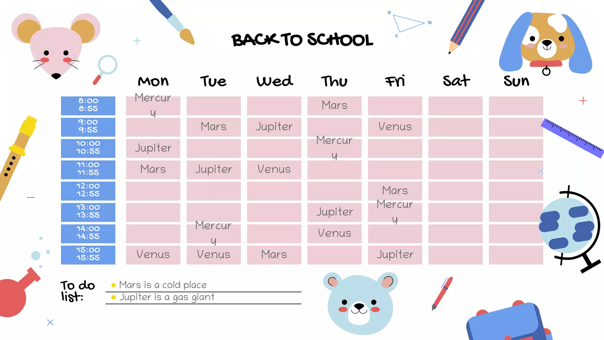 Kawaii Class Schedule by Slidesgo.pptx | Free Download