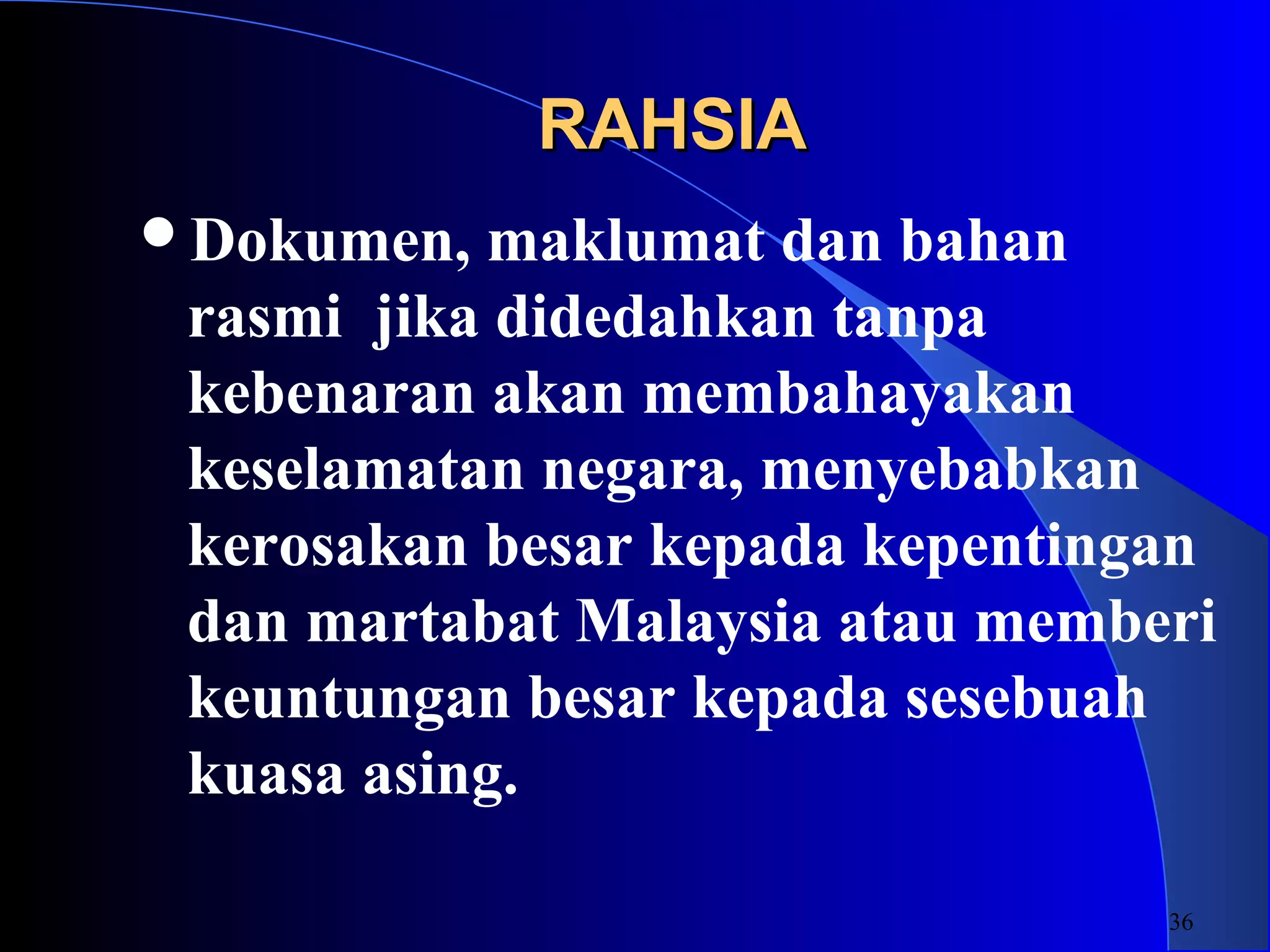 Kawalan dokumen terperingkat | PPT