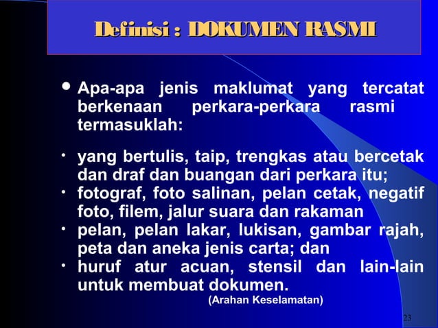 Kawalan dokumen terperingkat | PPT