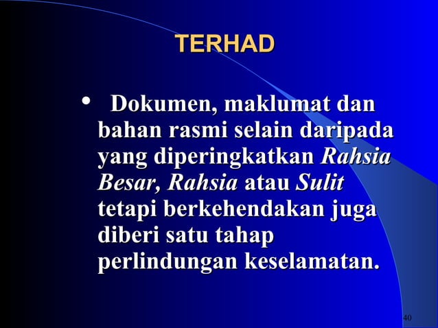 Kawalan dokumen terperingkat | PPT