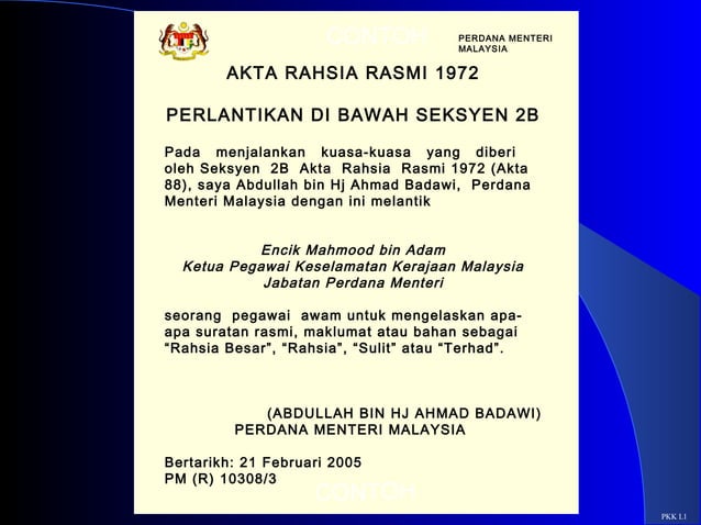 Kawalan dokumen terperingkat | PPT