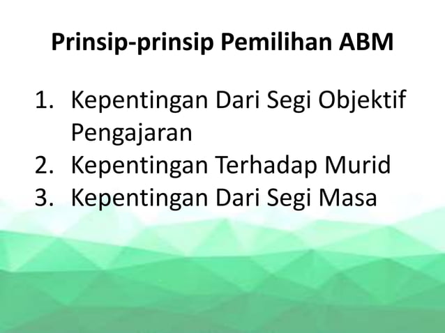 Kawalan kelas dan penggunaan abm | PPTX