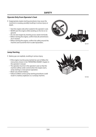 Kawasaki 70Z6 80Z6 WHEEL LOADER Operator manual (Serial No. 80C7-0101 ...
