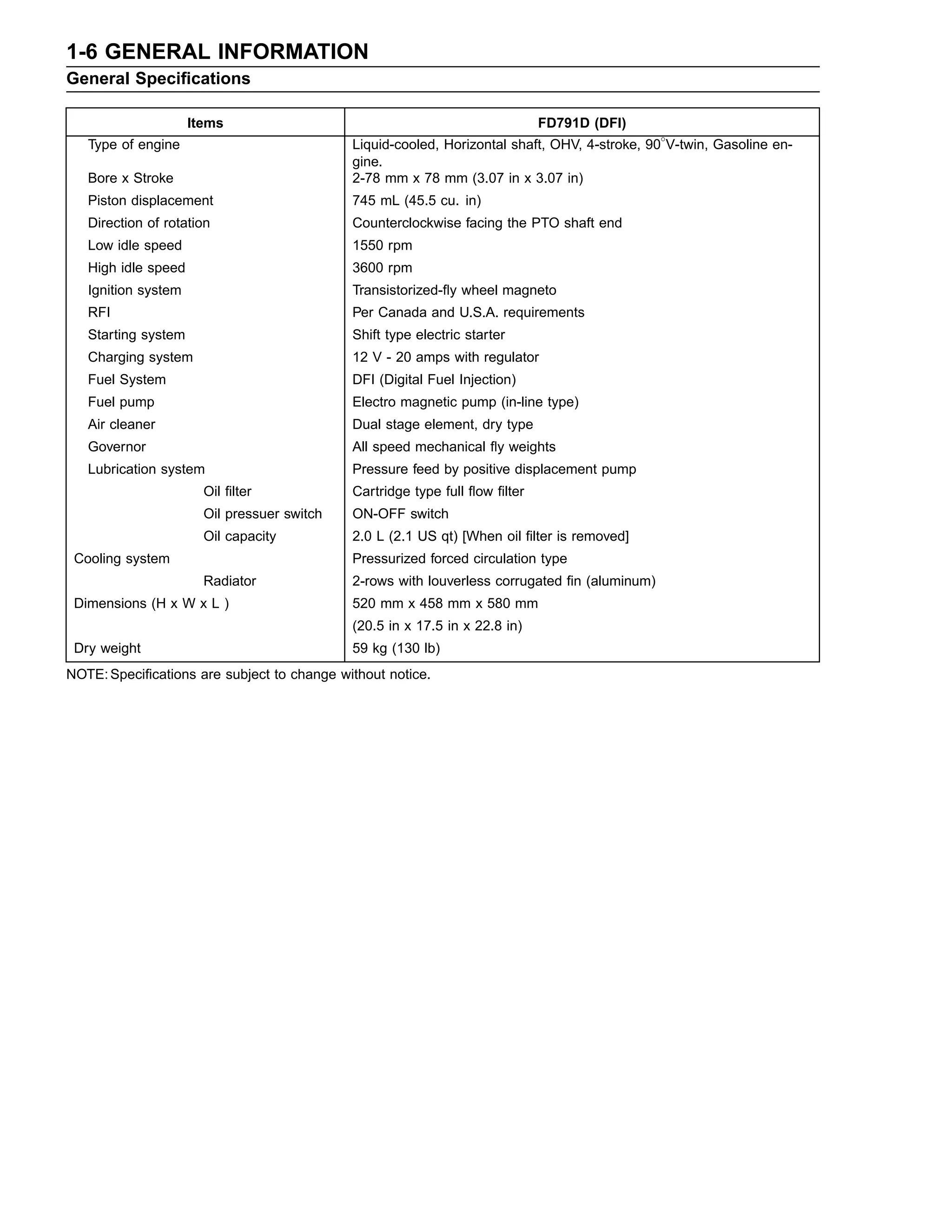 Kawasaki fd671 d (dfi) 4 stroke liquid-cooled v-twin gasoline engine ...