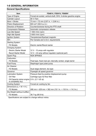 Kawasaki fs481 v 4 stroke air-cooled v-twin gasoline engine service ...