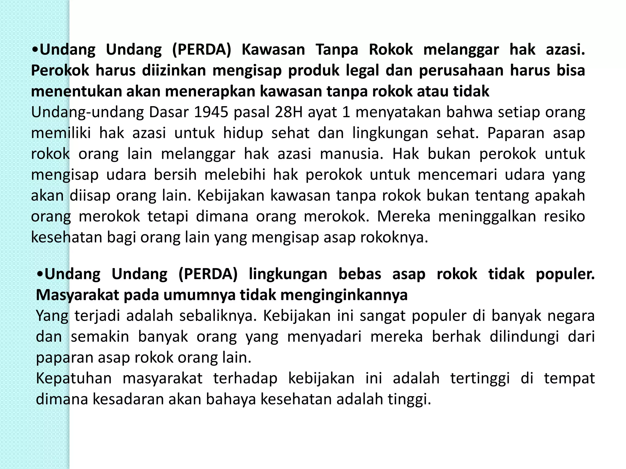 Kawasan bebas asap rokok | PPTX